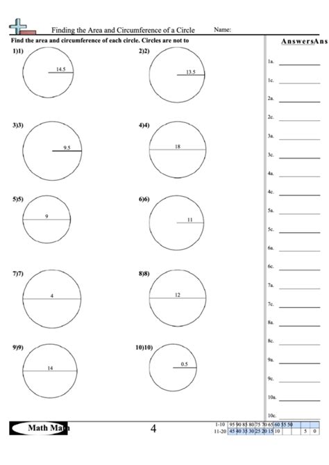 Circles Area And Circumference Worksheet Pdf
