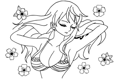 Nami Coloring Page PNG Nami Coloring Pages Páginas para colorear