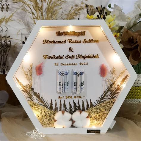 Jual Bingkai Mahar Pernikahan Rustic Tulisan Timbul Frame Mahar