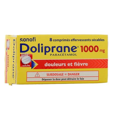 Doliprane 1000mg 8 comprimés effervescents sécables SANOFI