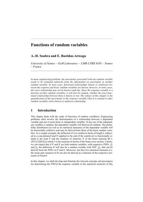 pdf functions of random variables