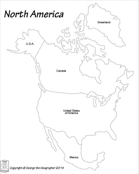 Printable Blank North America Map