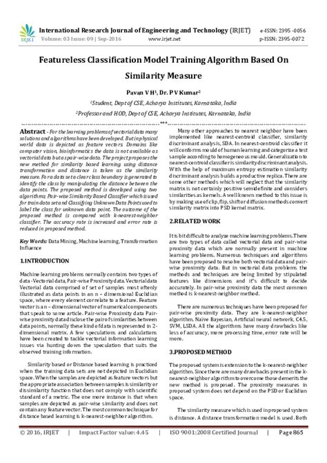 pdf featureless classification model training algorithm based on similarity measure irjet