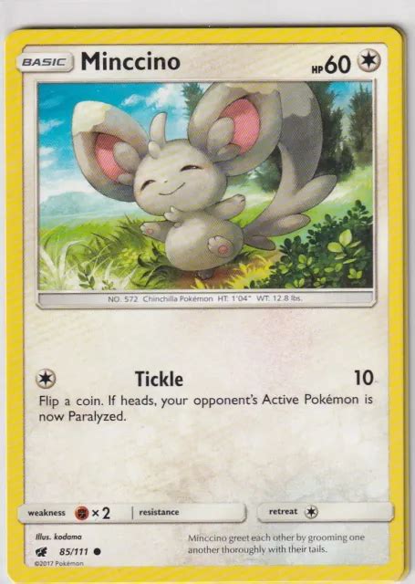 Pokemon Carte Remonter Le Sturmr Te Nr Minccino Anglais Eur
