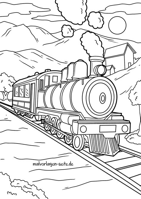 Malvorlage Eisenbahn Zug Ausmalbild Kostenlos Herunterladen