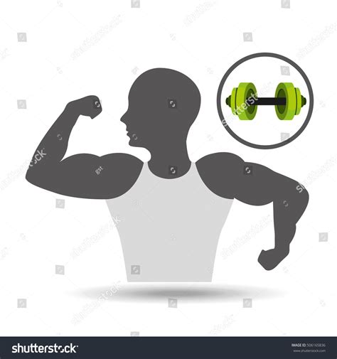 Strong Man Silhouette Barbell Vector Illustration Stock Vector Royalty