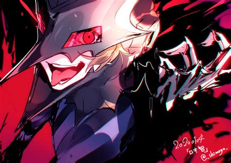 Black Mask Persona Akechi Goro Image By Shimogu