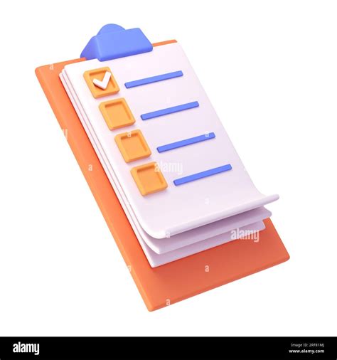 3d White Clipboard Icon Task Management Todo Check List On Orange Plane