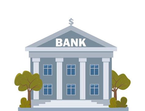 Bank Building On A White Background Bank Financing Money Exchange