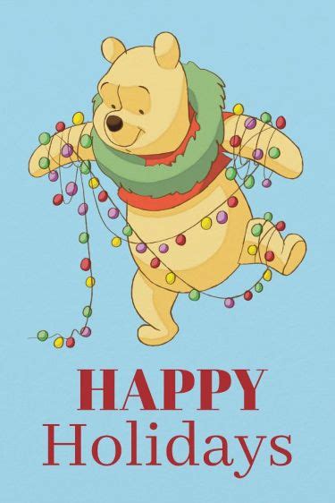 Winnie The Pooh Pooh Christmas Lights Holiday Postcard Zazzle In