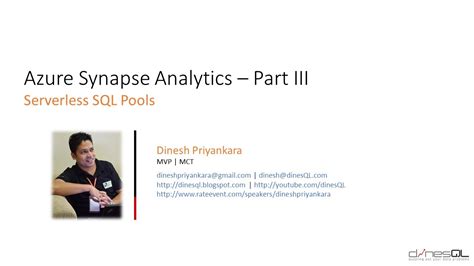Azure Synapse Analytics Part III Serverless SQL Pool YouTube