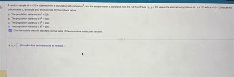 solved eritical value x˙c and state your decision nule for