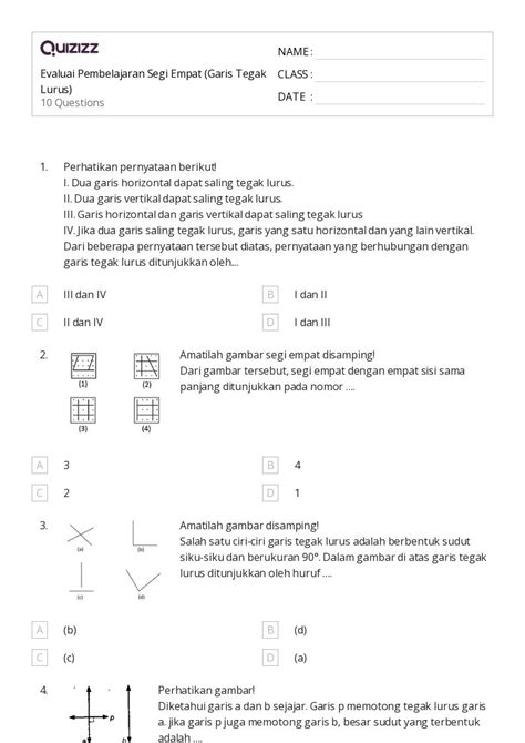 50 Lembar Kerja Segi Empat Untuk Kelas 4 Di Quizizz Gratis Dapat