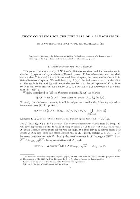pdf thick coverings for the unit ball of a banach space