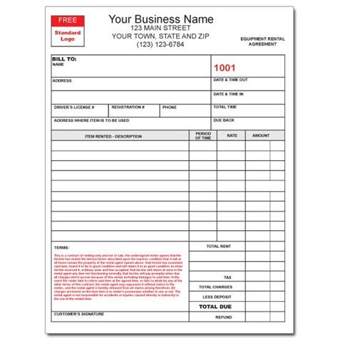 Heavy Equipment Rental Invoice Designsnprint