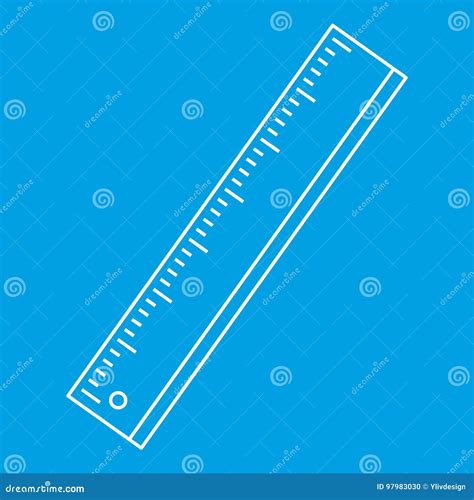 Icono De La Regla Estilo Del Esquema Ilustración del Vector