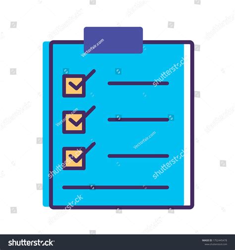 Checklist Clipboard Line Fill Style Icon Stock Vector Royalty Free