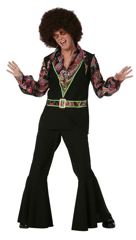 Hippie Hemd Kostüm Herren Flower Power Peace 60er 70er Herren kostüm