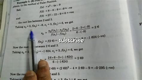 find a real root of the equation x 3 4x 9 0 correct to three decimal places by the false