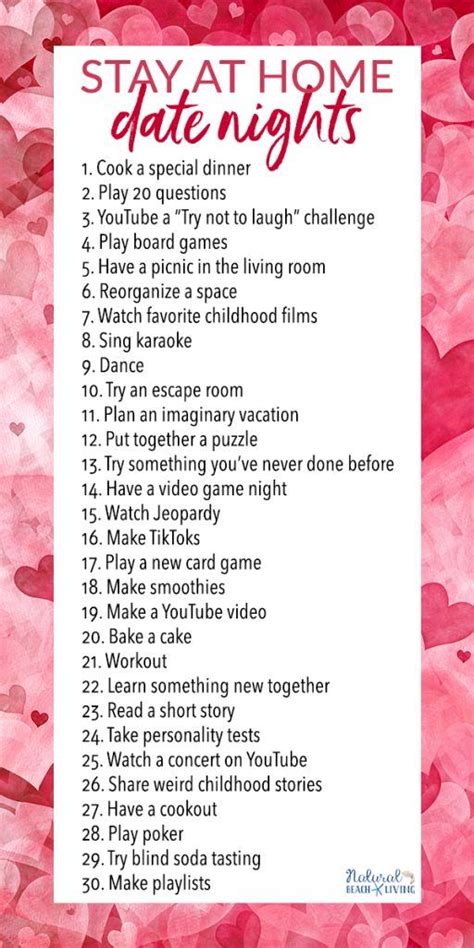 30 Date Night Ideas At Home That Are Creative Cheap And Fun
