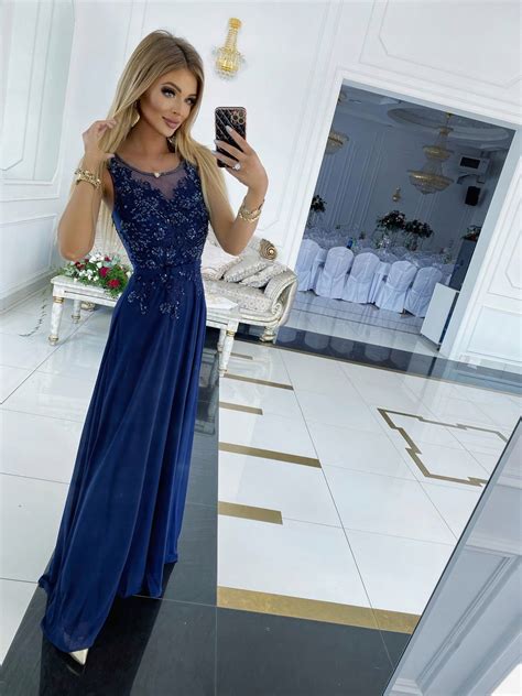Syntetyczny 36 Obraz Granatowa Sukienka Na Wesele Allegro Abzlocal Mx Pl