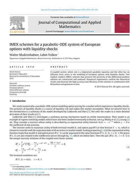 pdf implicit explicit schemes for european option pricing with liquidity shocks