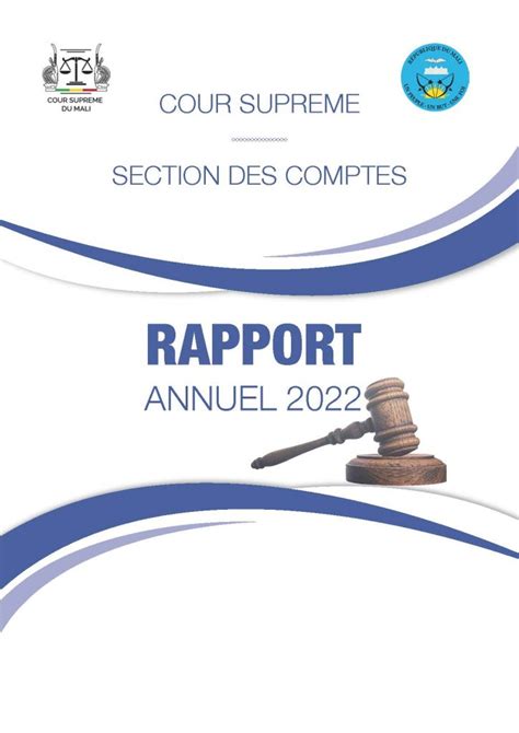 PUBLICATION DU RAPPORT ANNUEL 2022 DE LA SECTION DES COMPTES DE LA COUR