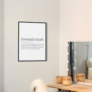 Definition Freundschaft Format wählbar Premium Spruch Poster für Küche