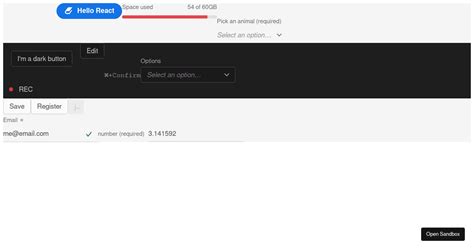 React Spectrum Playground Codesandbox
