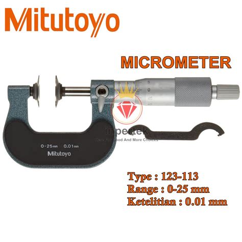 Jual Micrometer MITUTOYO 123 113 Micrometer 0 25 Micro Meter Mitutoyo
