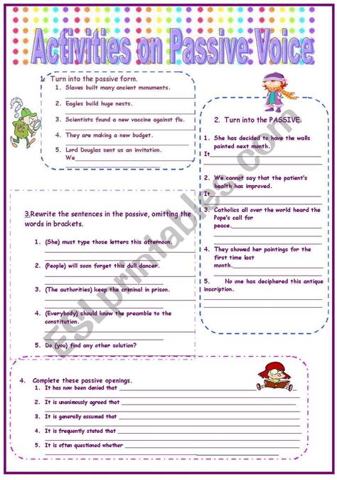 Passive Voice ESL Worksheet By Boop