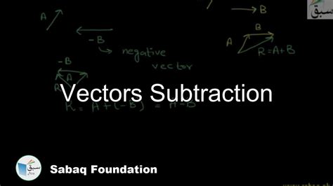 vectors subtraction physics lecture sabaq pk youtube