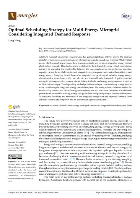 pdf optimal scheduling strategy for multi energy microgrid considering integrated demand response