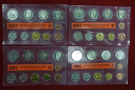 DM Kursmünzensatz komplett4 Platten Bundesrepublik Deutschland DM