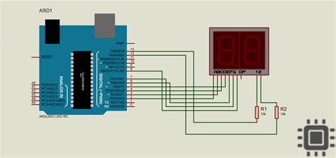 2 Digit 7 Segment Counter 00 99 With Arduino In Proteus