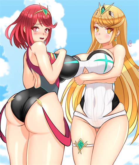 Hentai Blonde 2 Girls Absurd Res Ahoge Alluring Ass Bangs Bare
