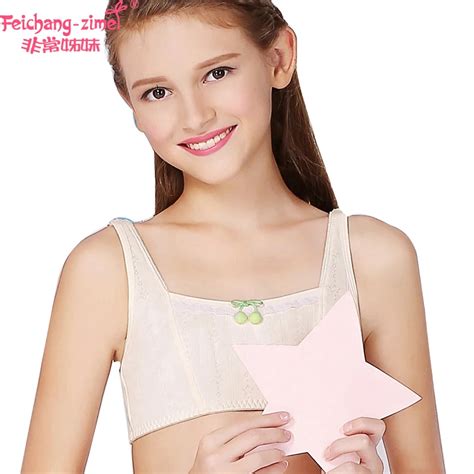 Free Shipping Feichangzimei Girls Underwear Girls Bra Cotton White