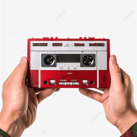 Santa Claus Hand Holding An Audio Cassette Tape With Christmas Songs