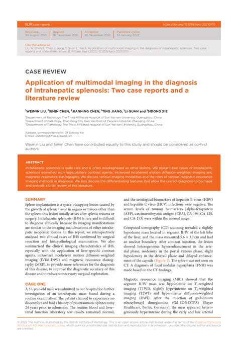 PDF Application Of Multimodal Imaging In The Diagnosis Of