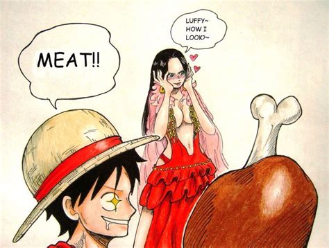 Luffy X Boa Hancock Meat Luffy Luffy And Hancock One Piece Luffy
