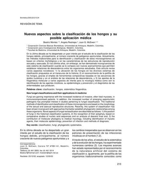 Clasificaci N De Los Hongos Biologista Udocz