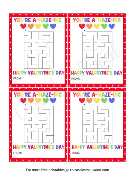 Valentine S Day Maze Worksheets Free Printable Cassie Smallwood