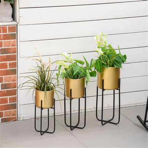 Supports de pots de fleurs design supports à plantes lot de 3 avec