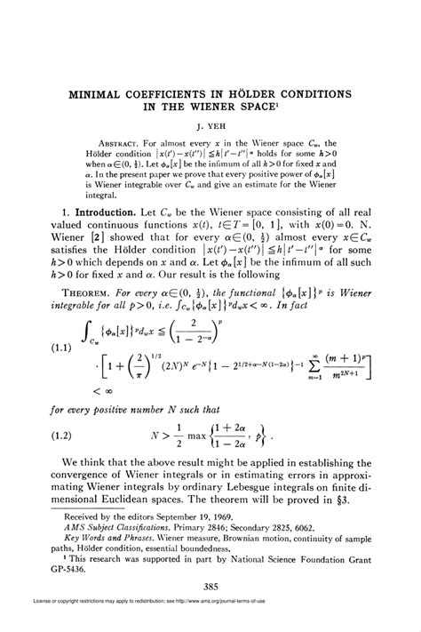 pdf minimal coefficients in hölder conditions in the wiener space