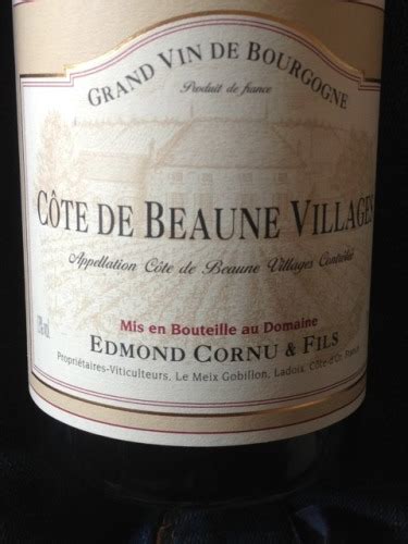 Domaine Edmond Cornu Fils Côte de Beaune Villages Vivino US