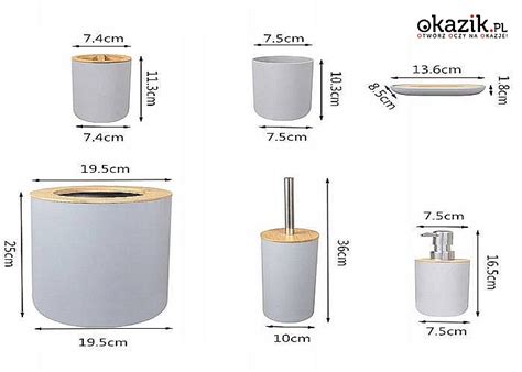Zestaw łazienkowy 6w1 komplet szczotka do wc kosz na