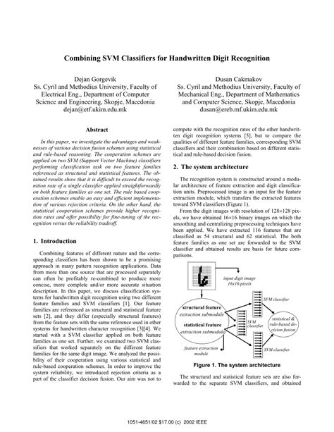 pdf combining svm classifiers for handwritten digit recognition