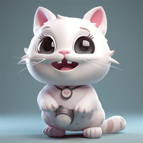 Lindo gato de dibujos animados divertidos con expresión divertida