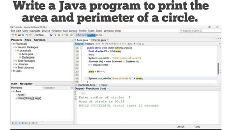 write a java program to print the area and perimeter of a circle javaprogram to find area of