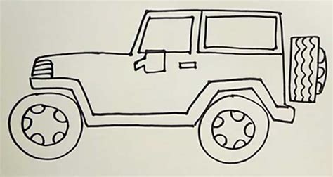 How To Draw A Jeep Step By Step Simple Wrangler Easy